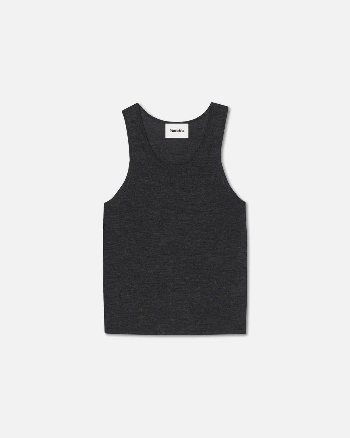 Asher - Merino Wool Tank Top - Charcoal – Nanushka