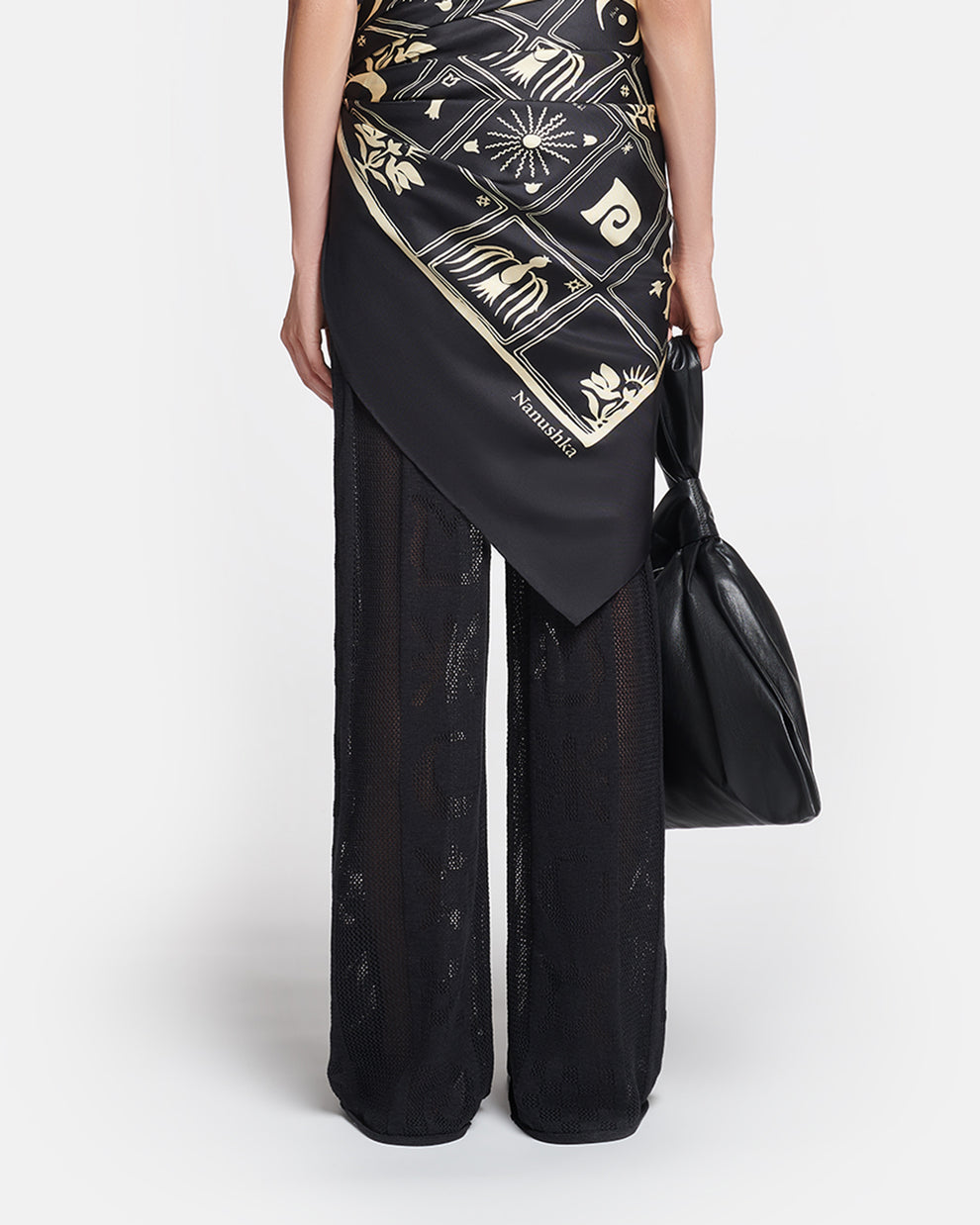 Wardon - Paper Crochet Cropped Wide-Leg Pants - Black – Nanushka